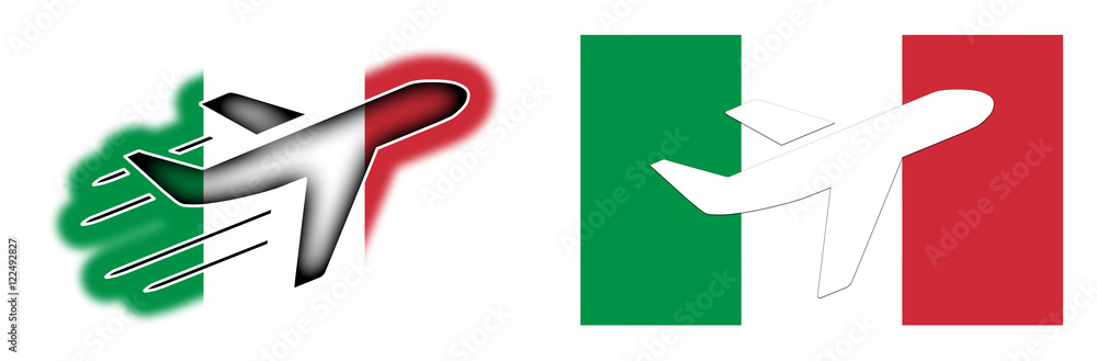 Nation flag - Airplane isolated - Italy Stock Illustration | Adobe Stock