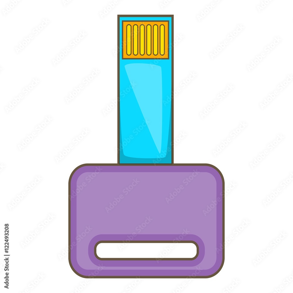 Data security key icon in cartoon style isolated on white background ...