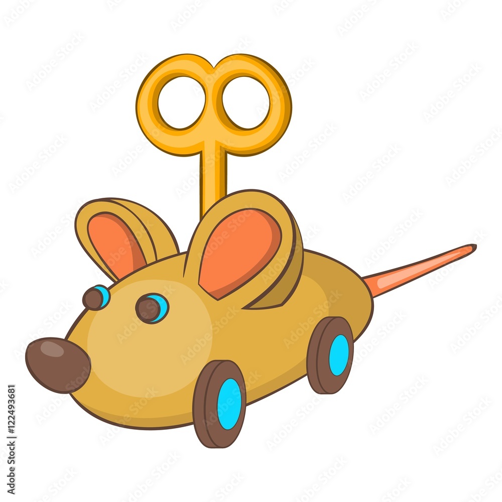 Clockwork mouse icon in cartoon style isolated on white background ...
