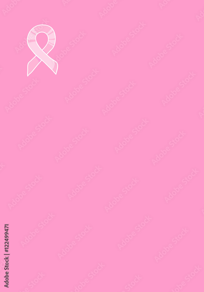 Pink ribbon side vertical border. International symbol of breast cancer ...