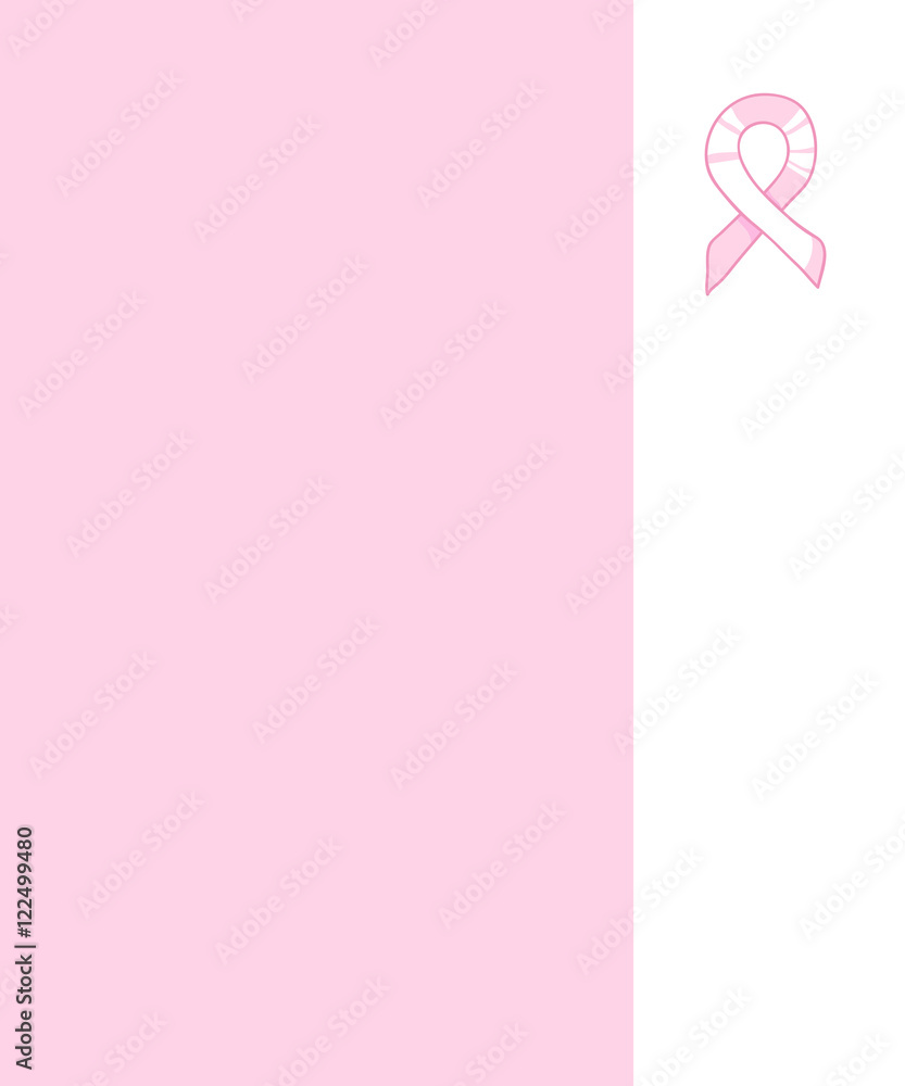 Pink ribbon side vertical border. International symbol of breast cancer ...
