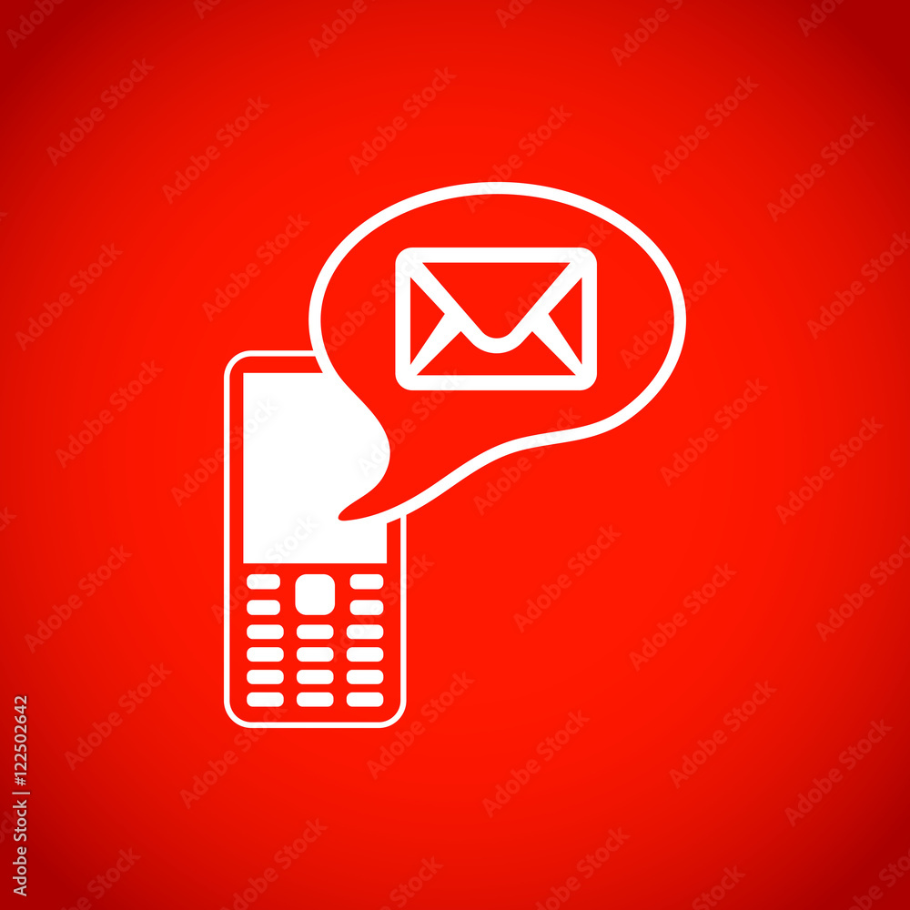 Phone icon with message stock vector illustration flat design Stock ...