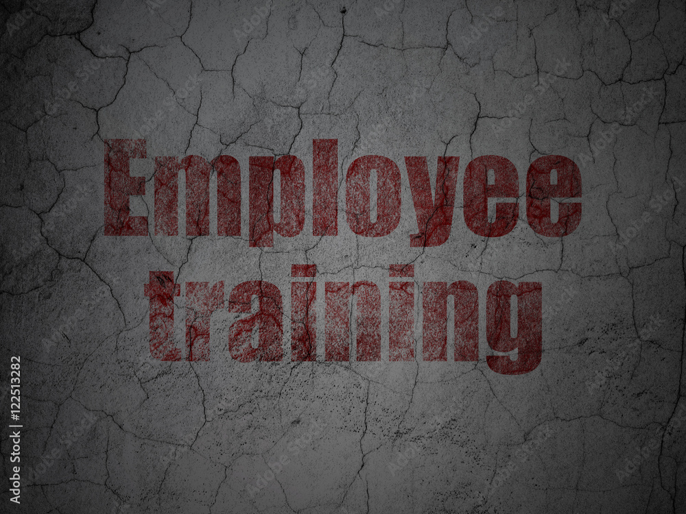 Education concept: Employee Training on grunge wall background Stock ...