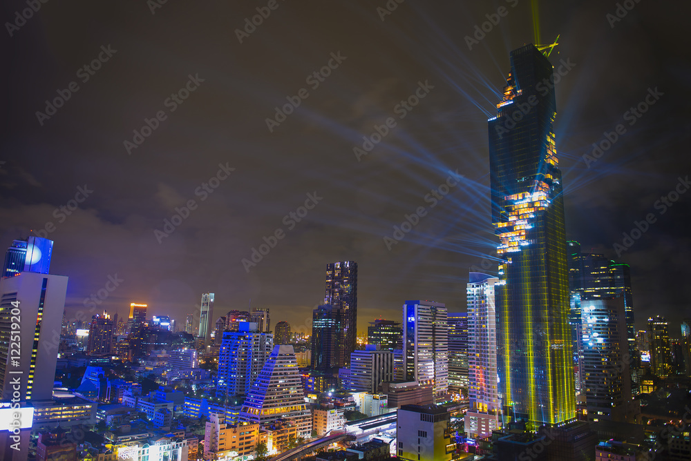View of Mahanakorn Building the highest tower in Thailand. Stock Photo ...