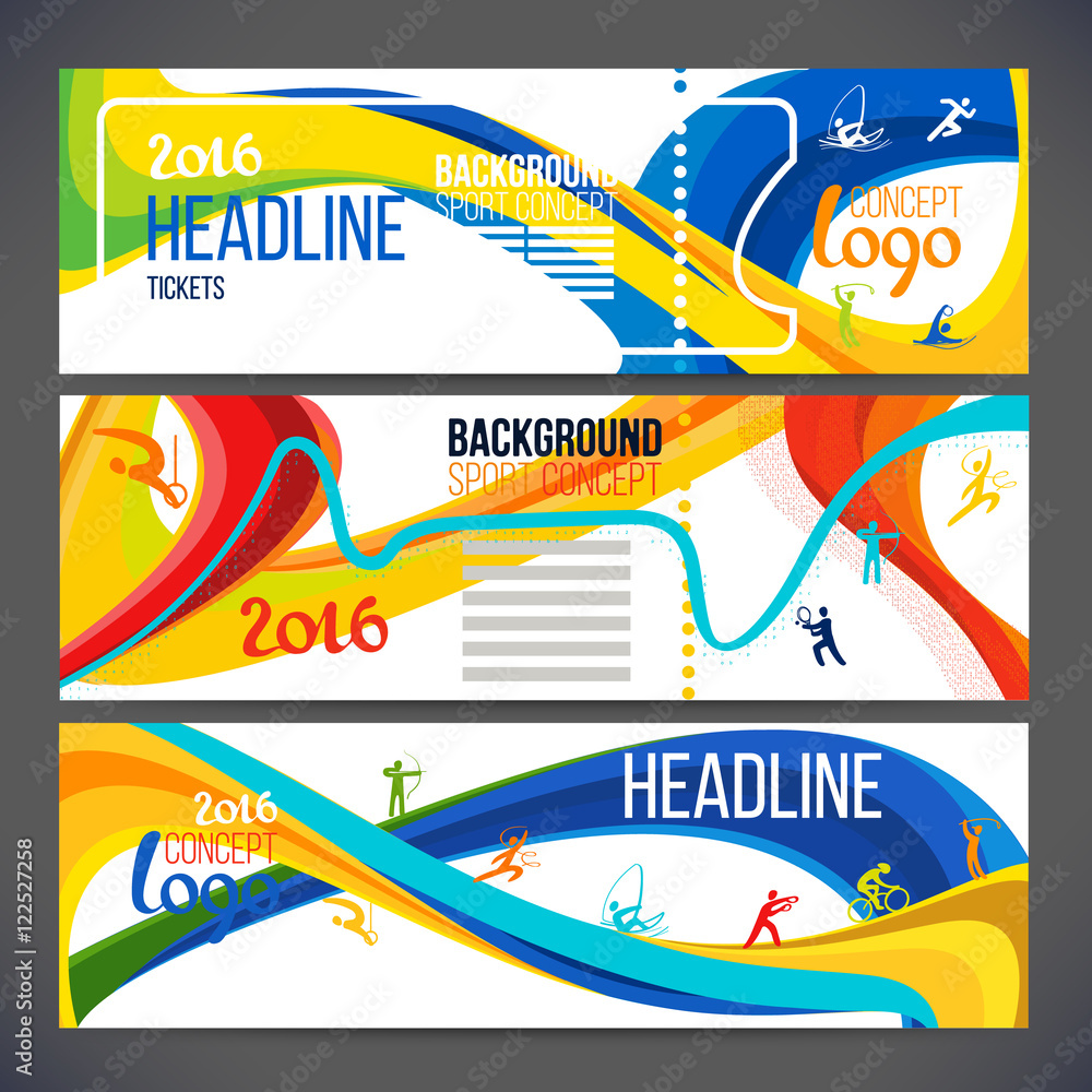 Vector composition of a wave of bands with different colors are ...