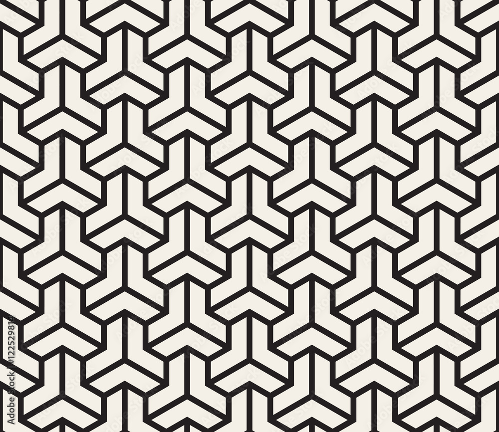 Vector Seamless Black And White Geometric Grid Pattern Stock Vector ...