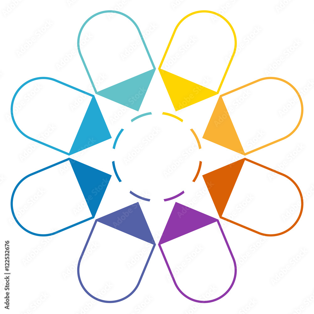 Arrows arranged in circle 8 positions Stock Illustration | Adobe Stock
