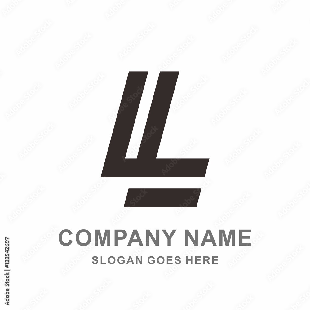 Monogram Letter L Double Strips Vector Logo Design Template Stock ...