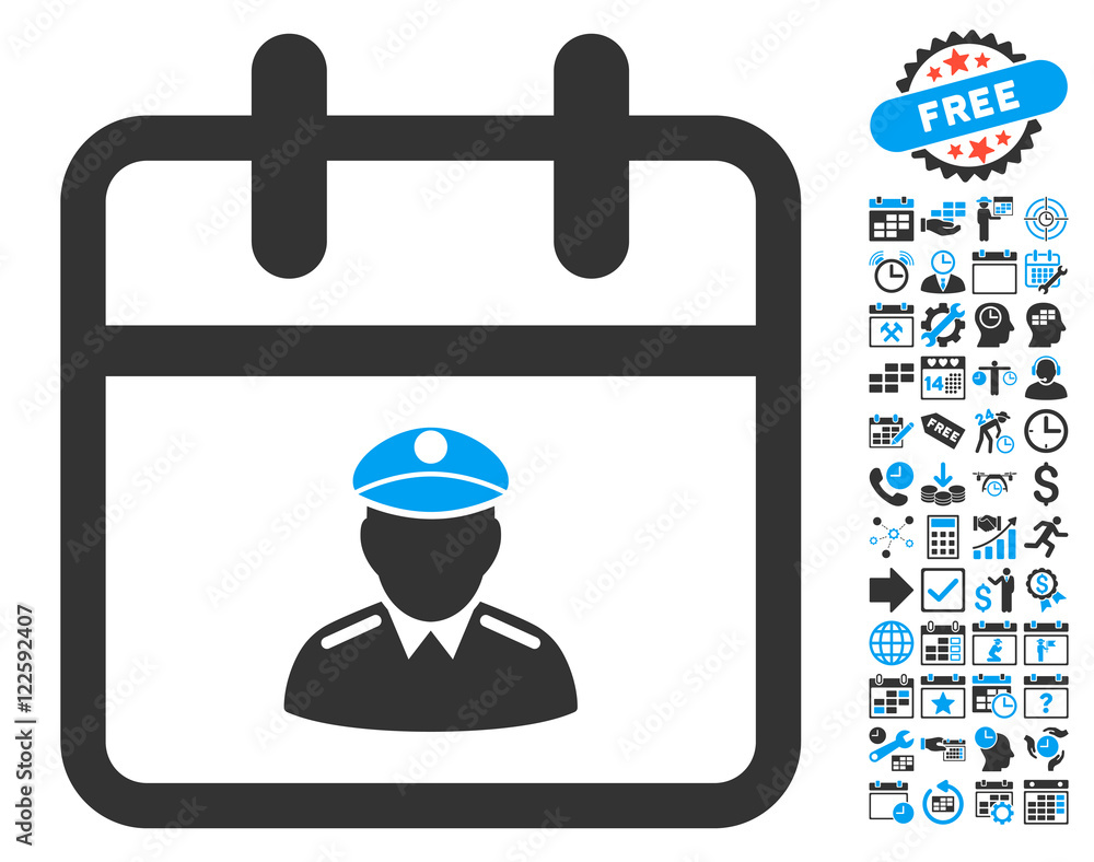 Police Day pictograph with bonus calendar and time management clip art ...