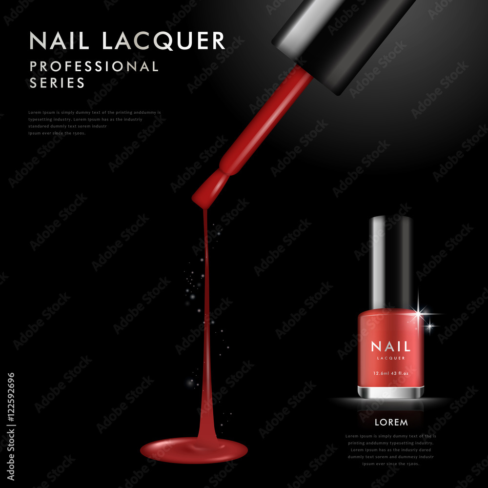 Elegant red nail polish ad template Stock Vector | Adobe Stock