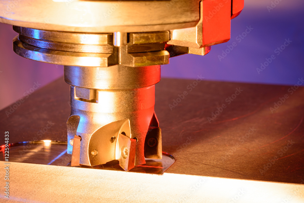 cnc milling machine - spindle with massive cutter, Versions: ill Stock ...