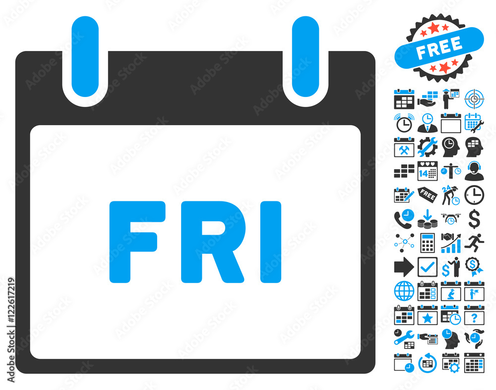 Friday Calendar Page pictograph with bonus calendar and time management ...
