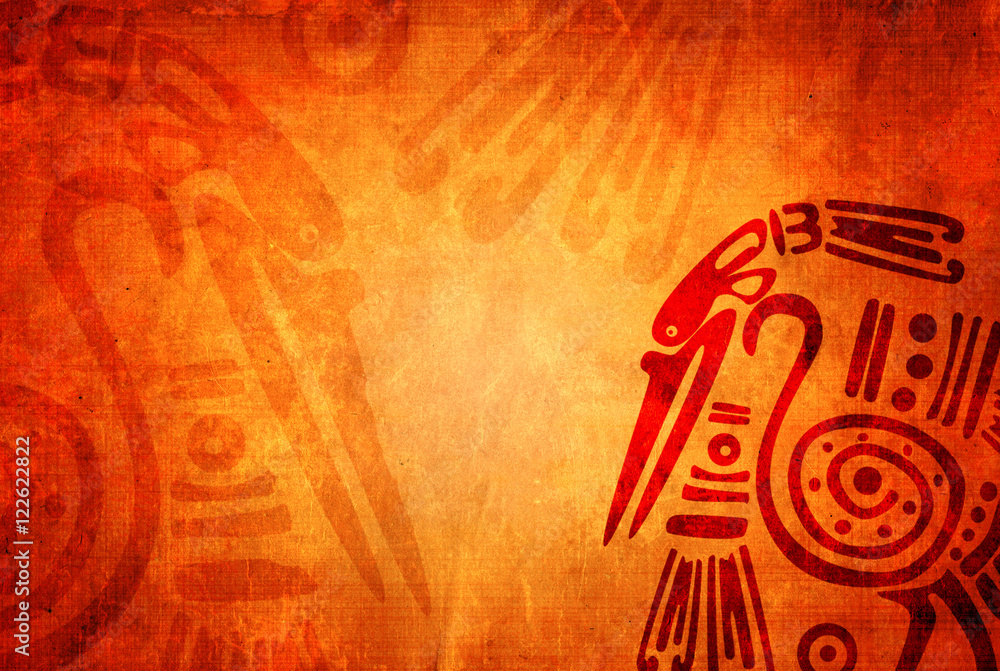 Grunge background with American Indian traditional patterns Stock Photo ...