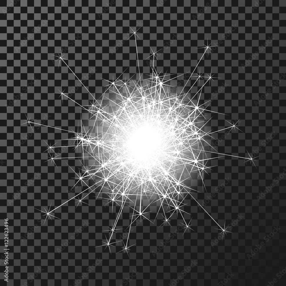 Vector shiny sparkler symbol on the dark background - sizzling sparkles ...