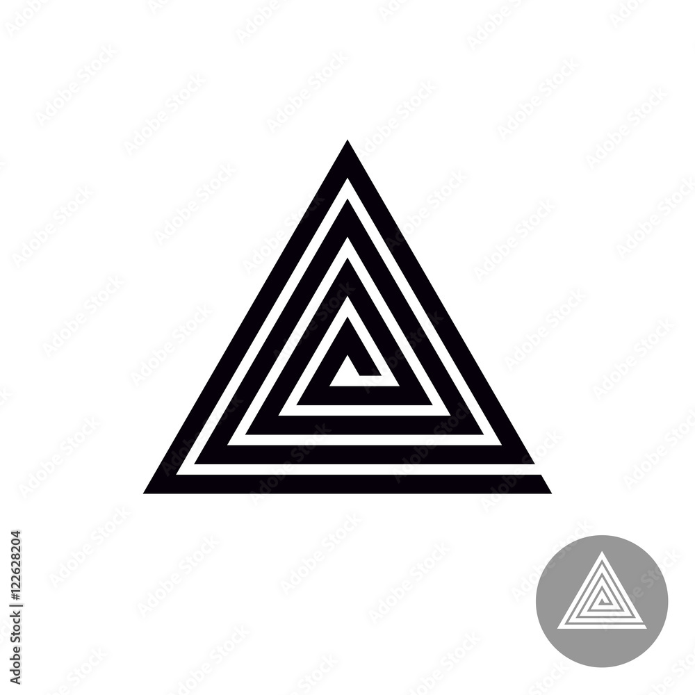Triangle spiral geometric symbol. Tribal style abstract logo. Stock ...