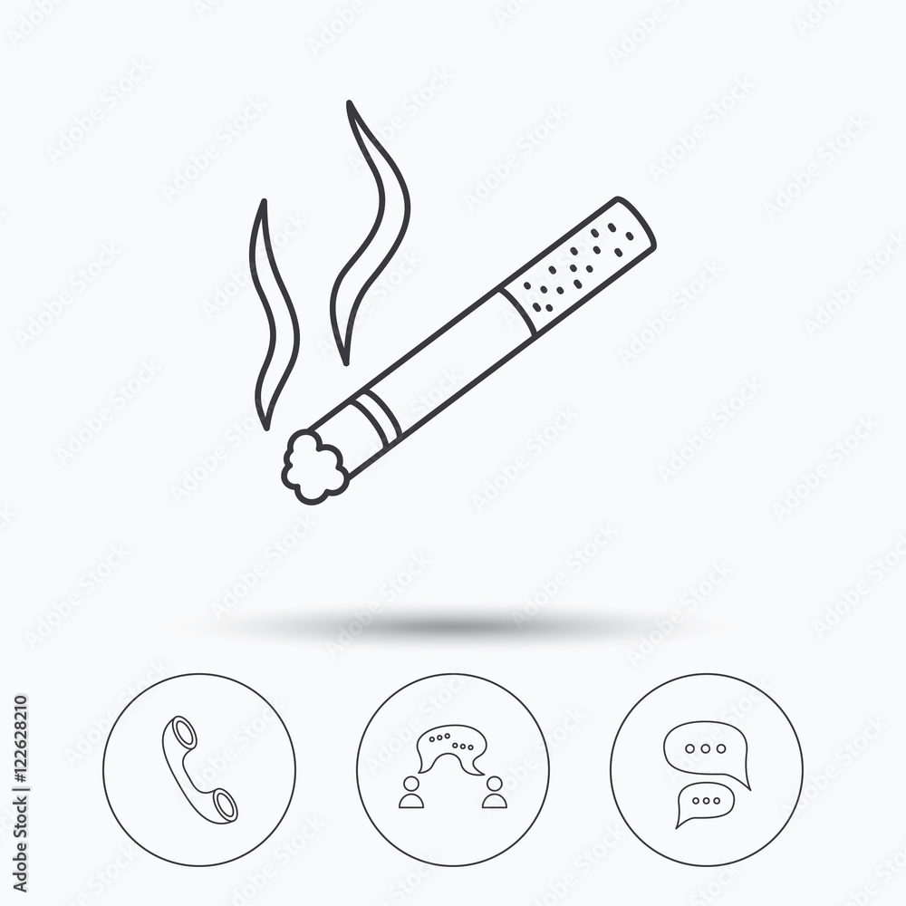 Smoking, chat and phone call icons. Stock Vector | Adobe Stock