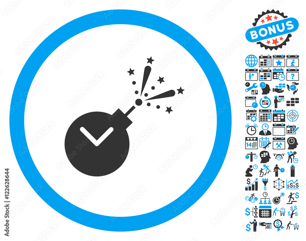 Time Fireworks Charge icon with bonus calendar and time management clip ...
