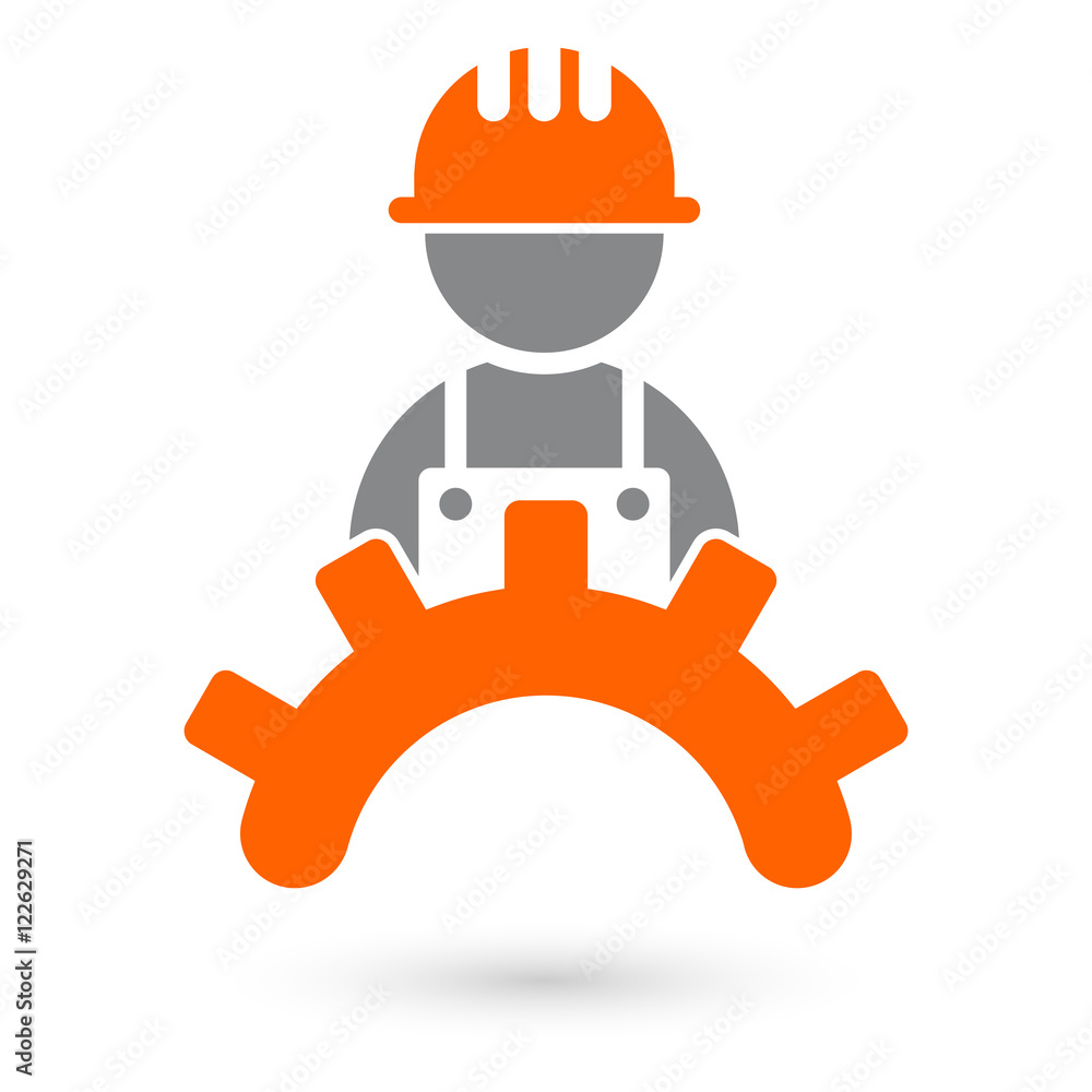 handwerk bau arbeiter zeichen symbol Stock-Vektorgrafik | Adobe Stock