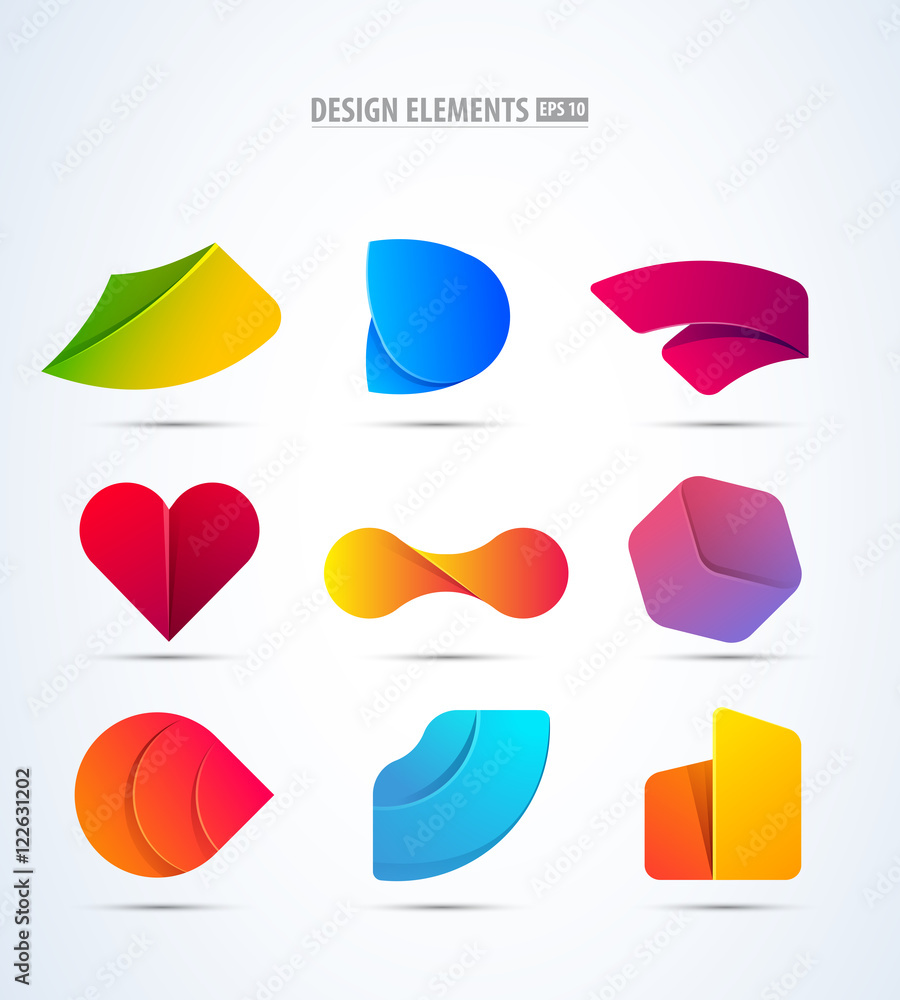 Vector logo elements set. Modern flat and material design collection ...