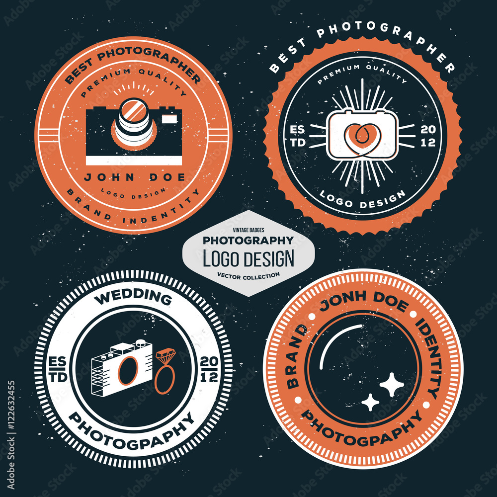 Photography badges and labels. Vector hipster collection of photography ...