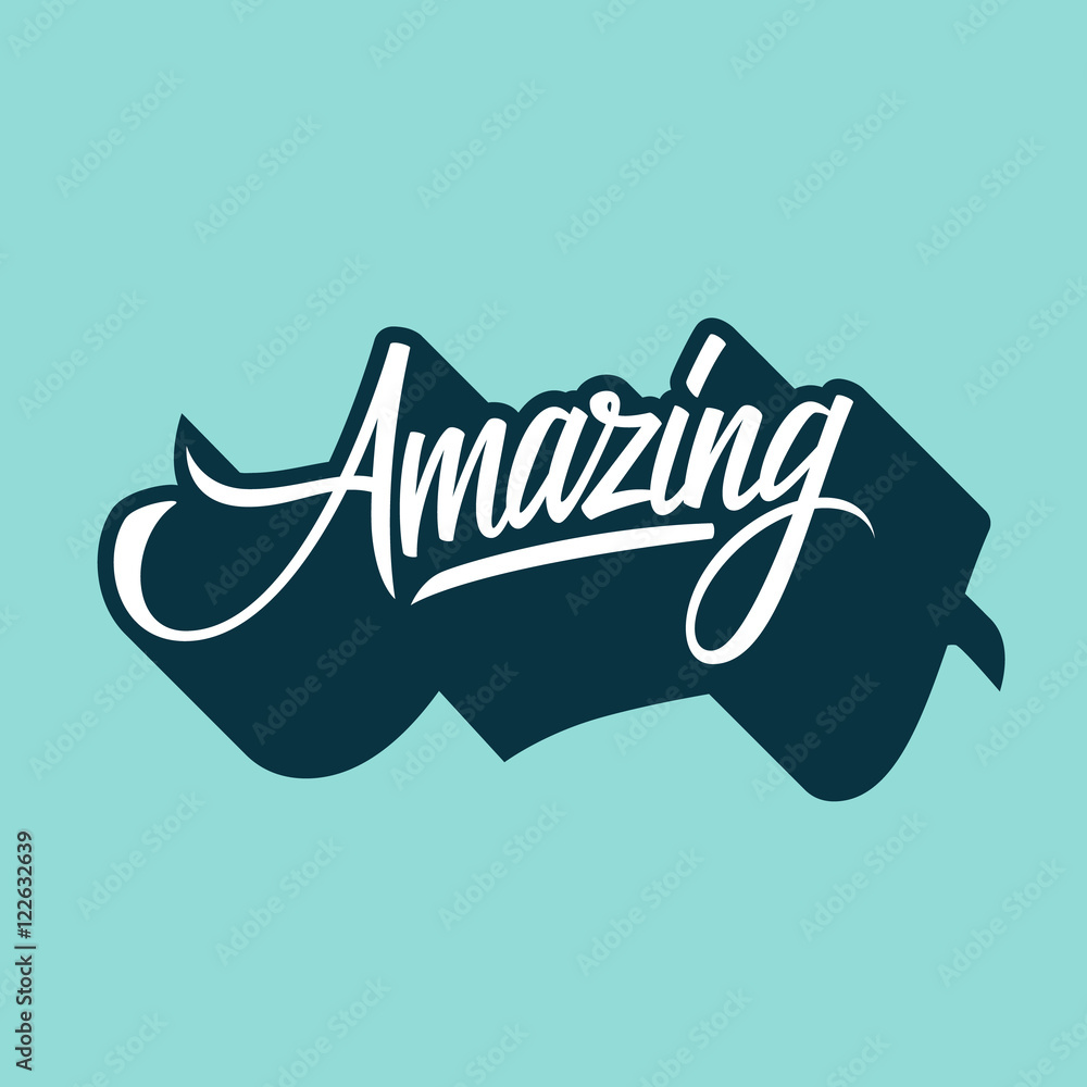 Handwritten word Amazing. Hand drawn lettering. Calligraphic element ...