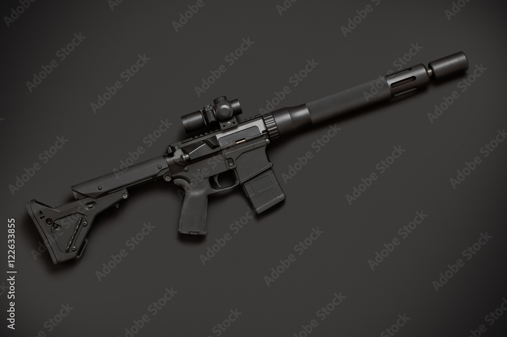 Assault semi-automatic rifle Stock Photo | Adobe Stock