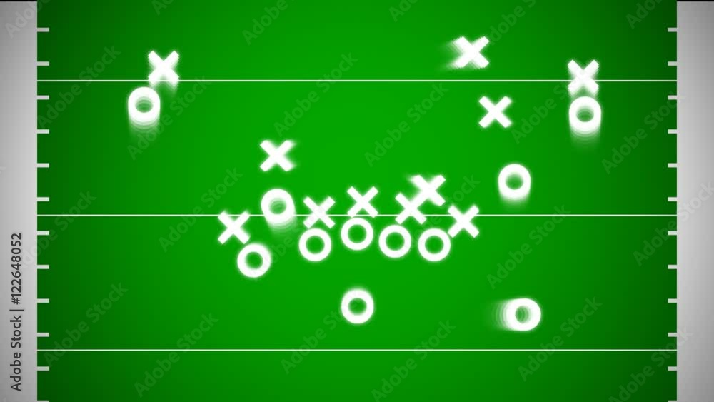 An animated football playbook that reveals on, and reveals off. Matte ...