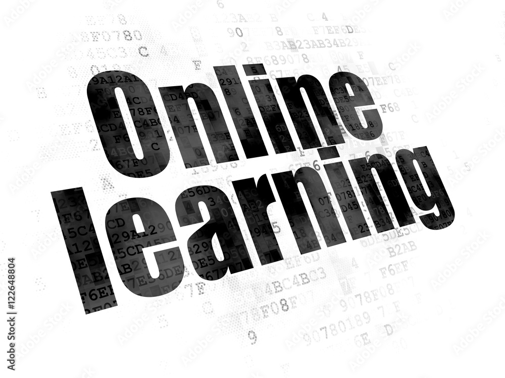 Learning concept: Online Learning on Digital background Stock ...