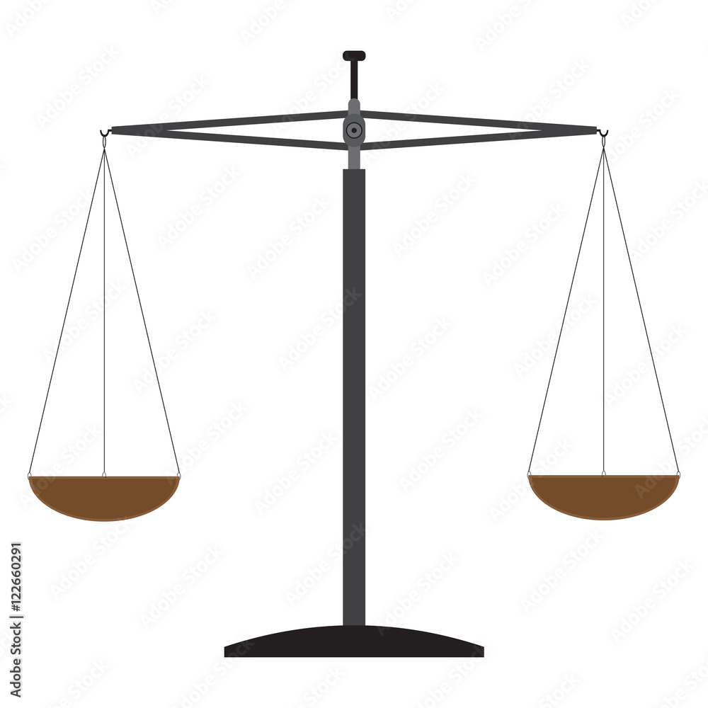 Vintage balance scale flat vector image isolated on white Stock Vector ...