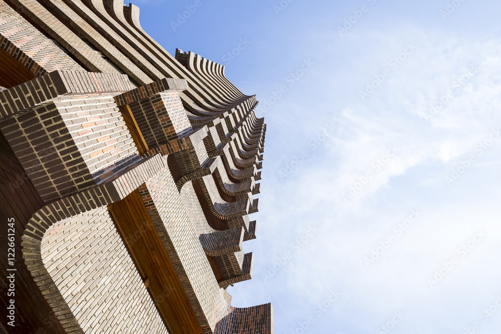 brick building brutalist architecture in valencia Stock Photo | Adobe Stock