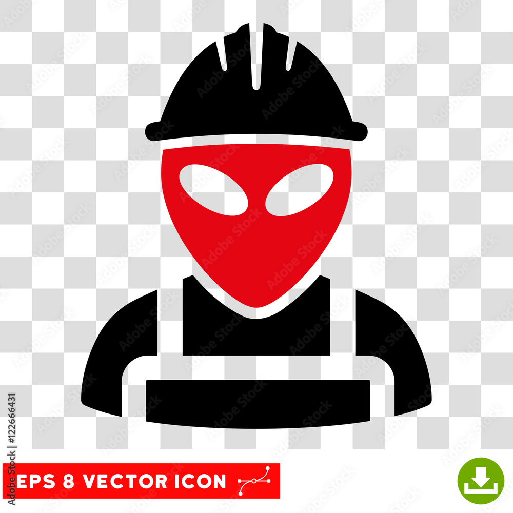 Vector Alien Worker EPS vector pictogram. Illustration style is flat ...