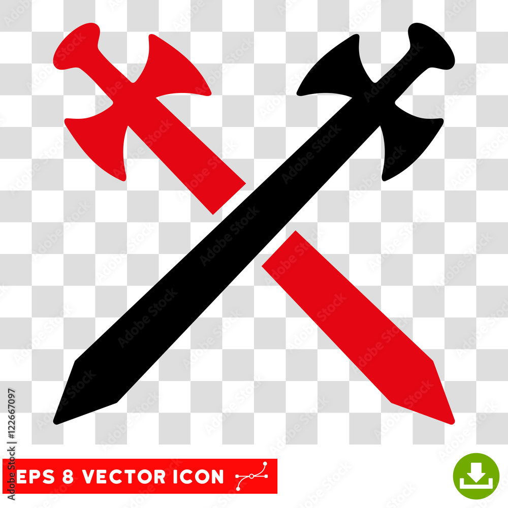 Vector Medieval Swords EPS vector pictogram. Illustration style is flat ...