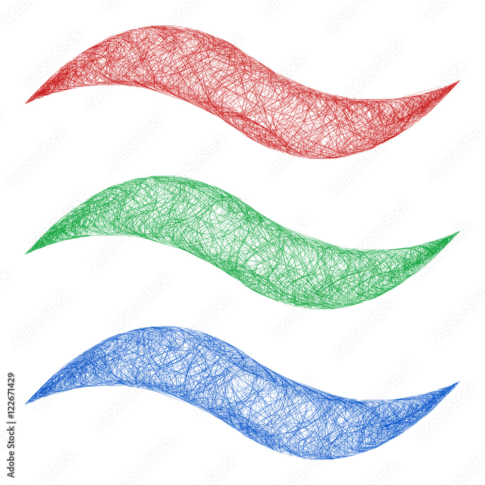 Sketch wave line graphic design element set Stock Vector | Adobe Stock
