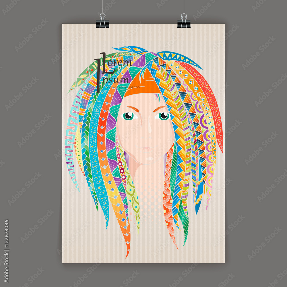 Stylish presentation of wall poster, magazine cover, design paper print ...