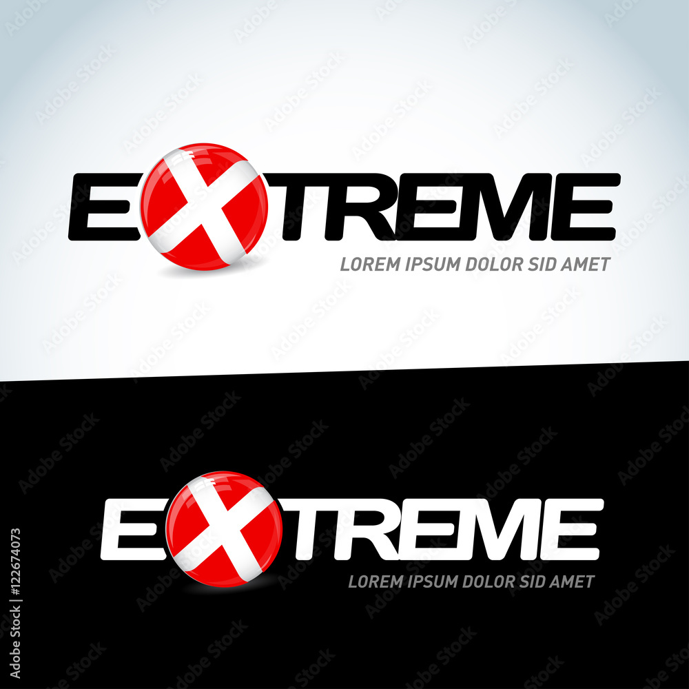 Extreme. Logo with the word extreme. Isolated vector illustration ...