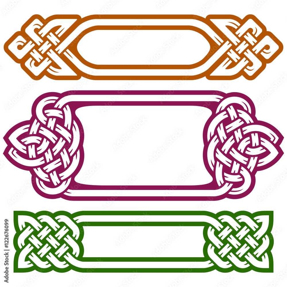 Vector celtic frame set isolated on white background Stock Vector ...