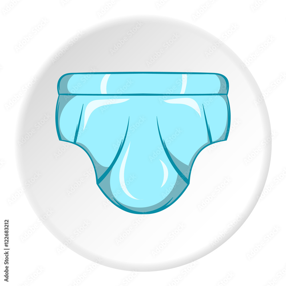 Children diaper icon in cartoon style isolated on white circle ...