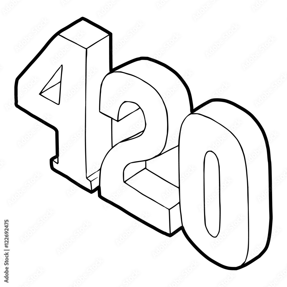 420 cannabis smoking time icon in outline style on a white background ...