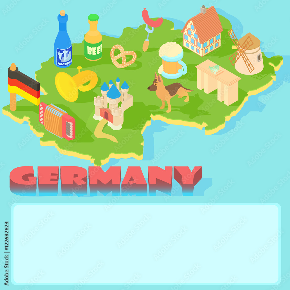 Germany map in cartoon style for any design Stock Vector | Adobe Stock