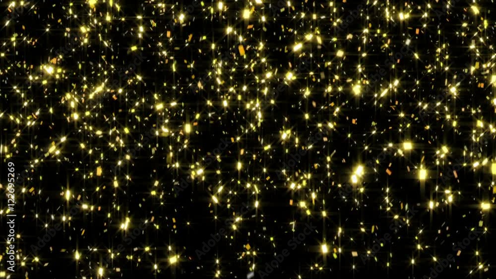 A looping animation of gold confetti falling. Stock Video | Adobe Stock