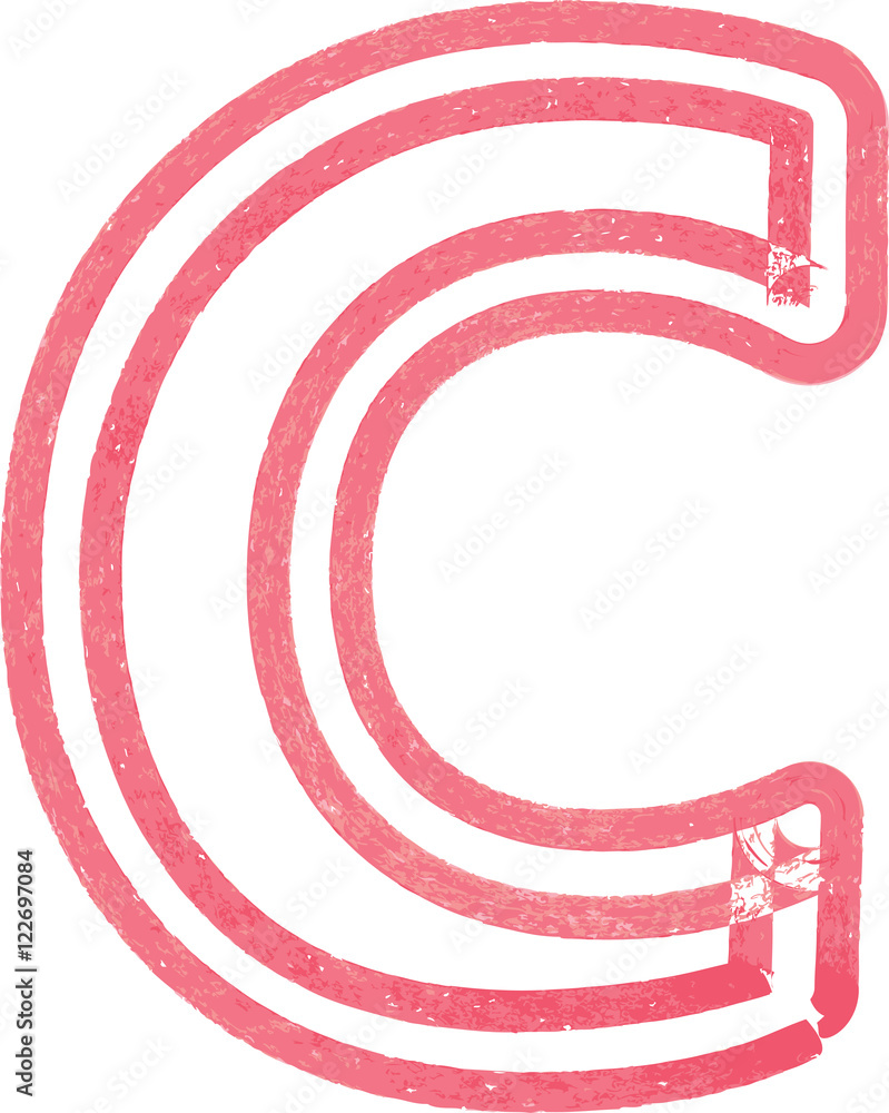Capital letter C drawing with Red Marker Stock Vector | Adobe Stock