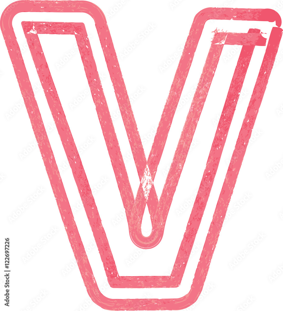 Capital letter V drawing with Red Marker Stock Vector | Adobe Stock