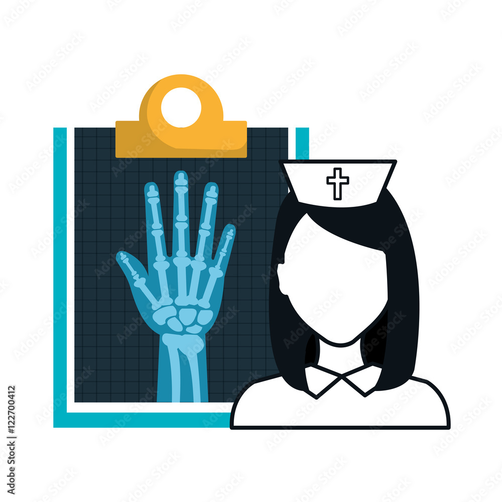 X ray digital medical healthcare radiology and avatar woman nurse ...