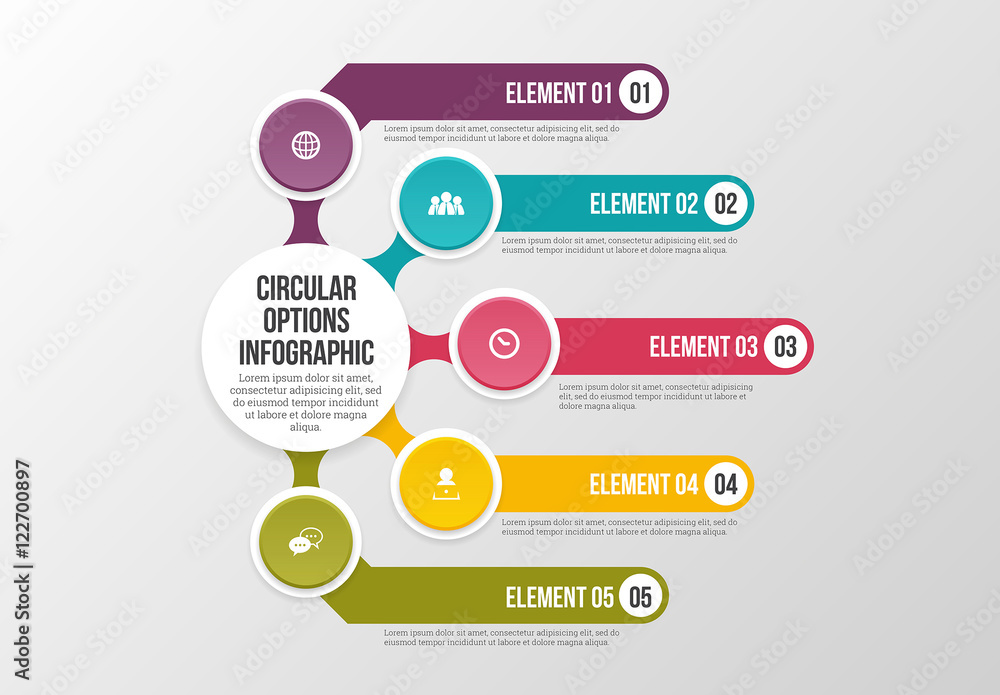 Circular Options Infographic Stock Template | Adobe Stock