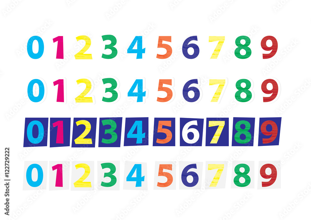 basic numbers set Stock Vector | Adobe Stock