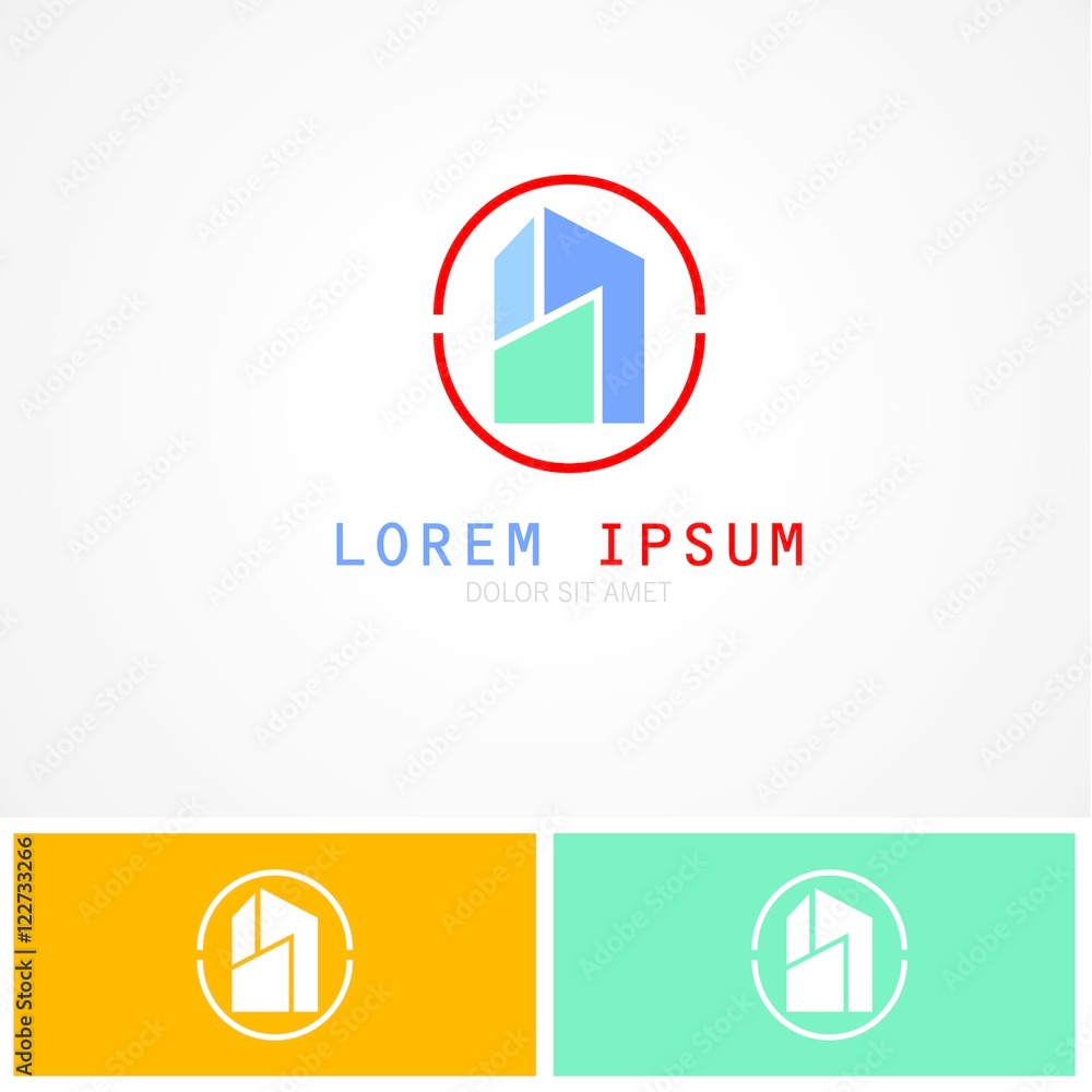 round circle building construction logo Stock Vector | Adobe Stock