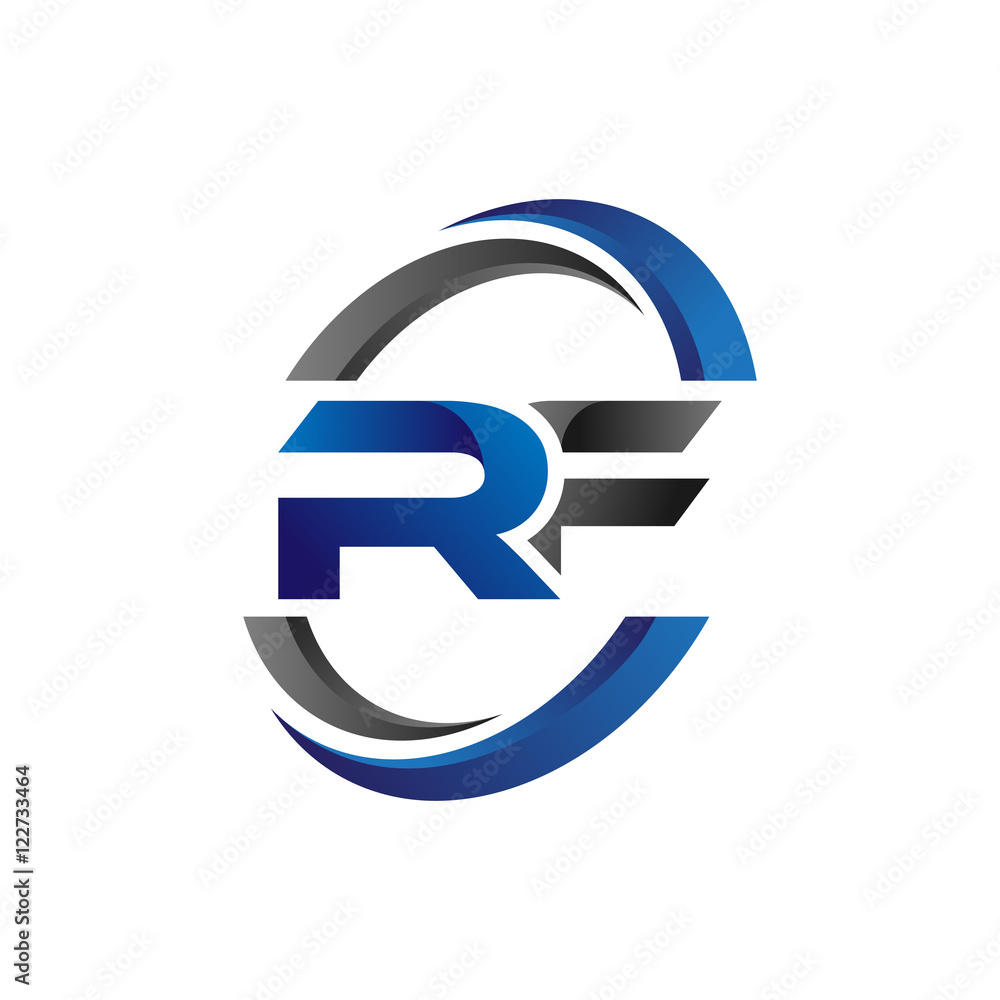 Simple Modern Initial Logo Vector Circle Swoosh rf Stock Vector | Adobe ...