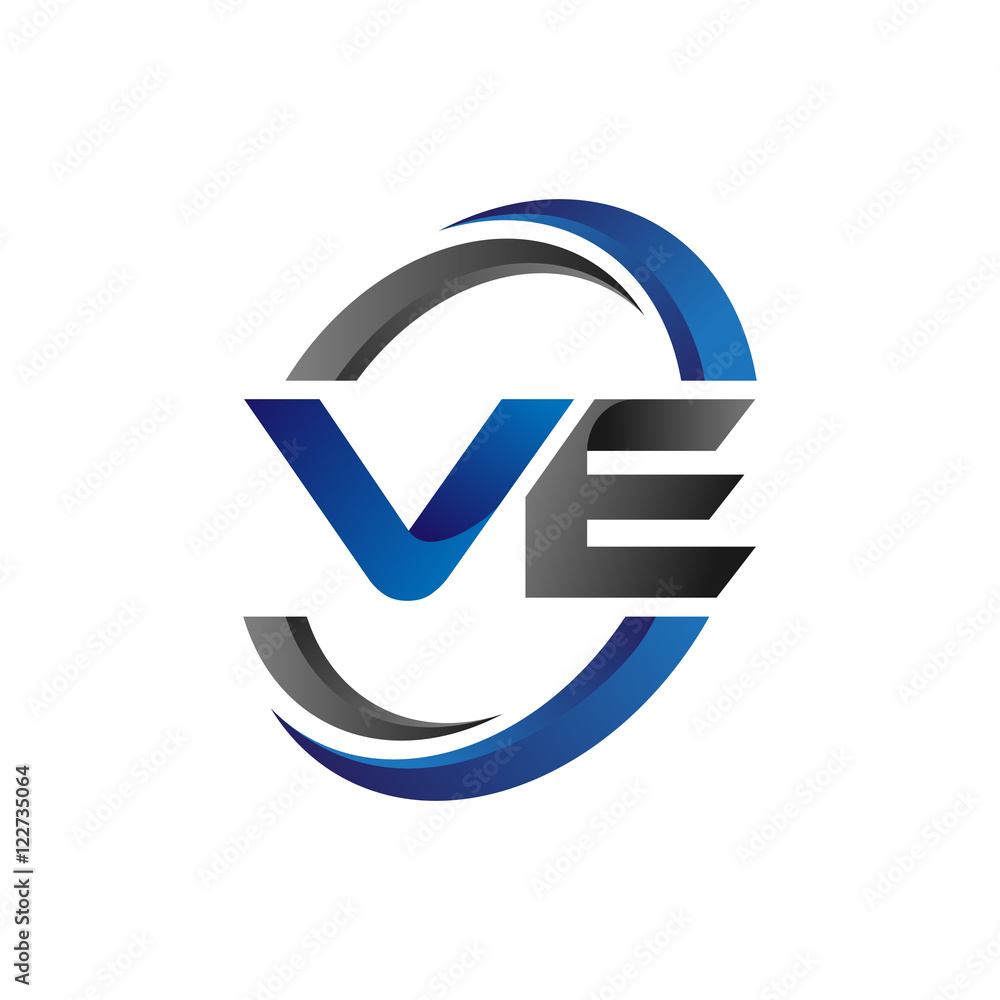 Simple Modern Initial Logo Vector Circle Swoosh ve Stock Vector | Adobe ...