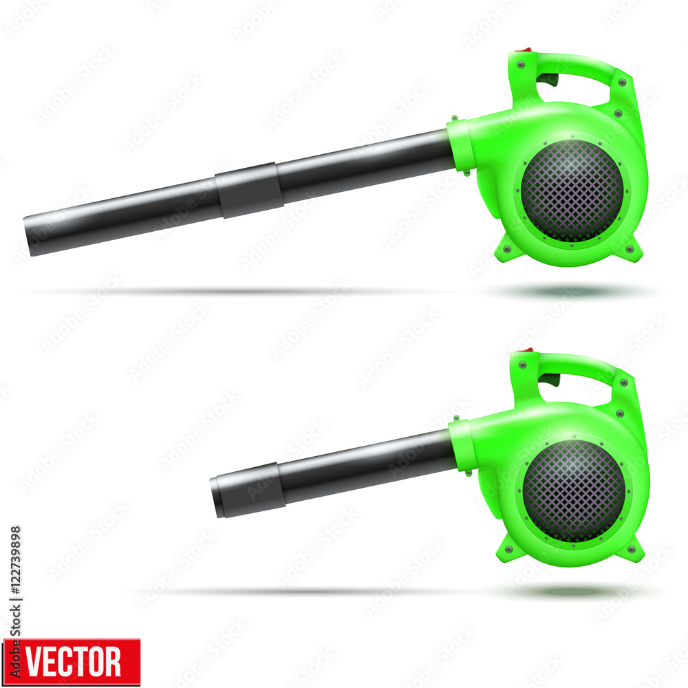 Bright Leaf garden blower in red color. Vector Illustration isolated on ...