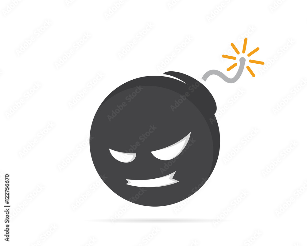 Vector logo design combination of a angry face and bomb. Angry face and ...